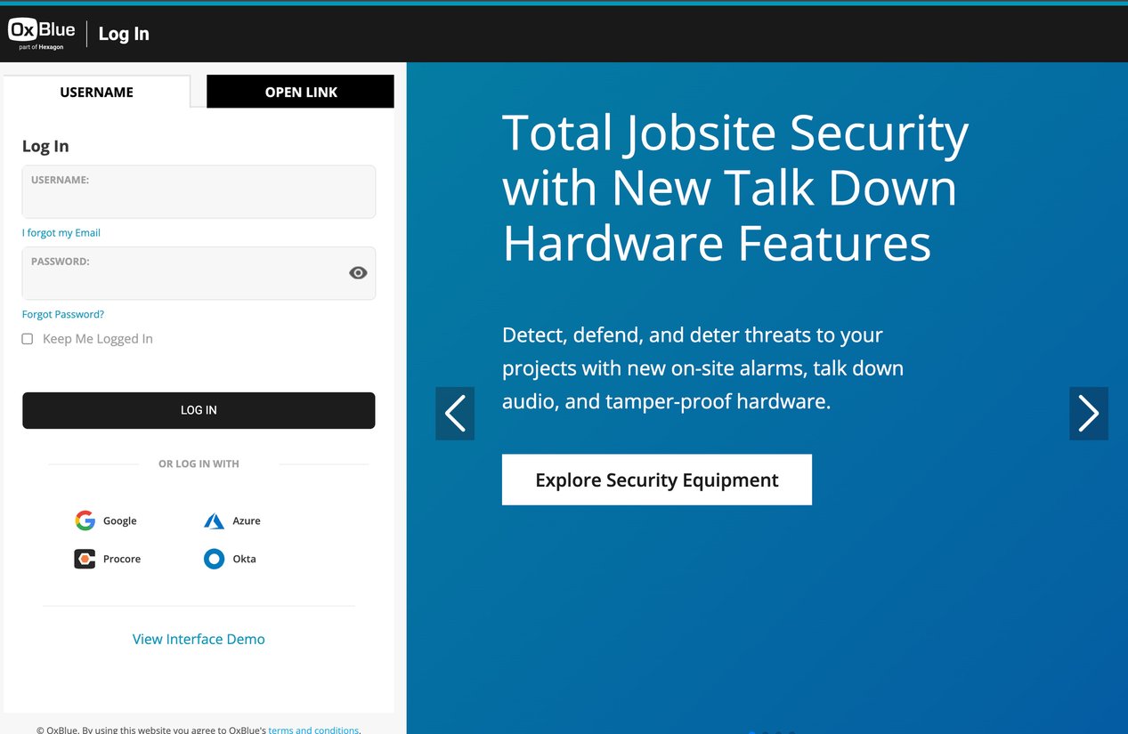 How do I access my OxBlue interface?